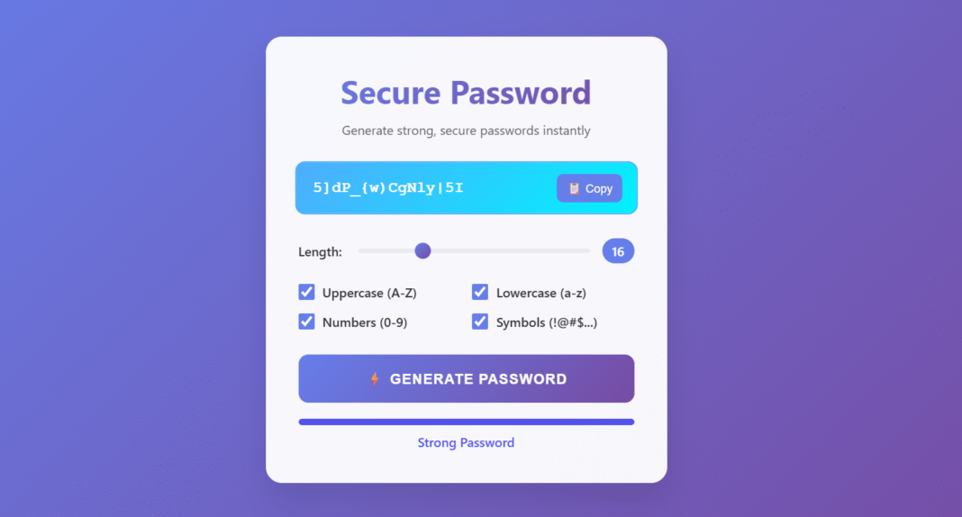 Random Password Generator Using HTML CSS & JavaScript
